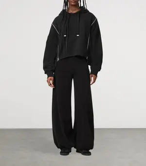 ALLSAINTS Organic Cotton Zip-detail Ciara Hoodie - Black
