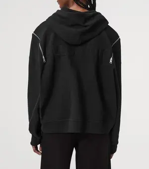 ALLSAINTS Organic Cotton Zip-detail Ciara Hoodie - Black