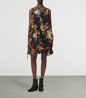 ALLSAINTS Floral Cotton Sybil Mini Dress