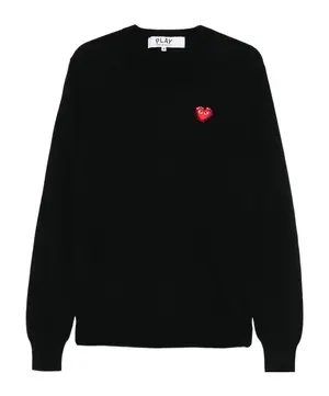 Play Comme Des Garcon Comme Des Garçons Play Heart-emblem Knitted Jumper - Black