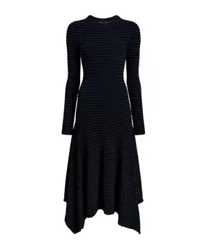 Proenza Schouler Striped Asymmetric Midi Dress