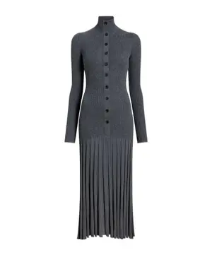 Proenza Schouler Ribbed Pleated Midi Day Dress