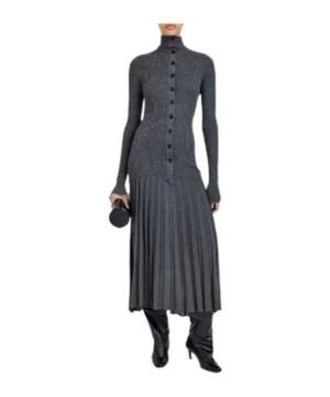 Proenza Schouler Ribbed Pleated Midi Day Dress
