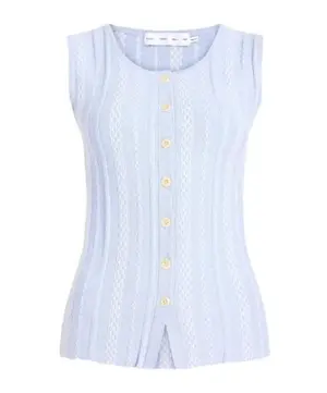 Proenza Schouler Alyna Textured Vest - Blue