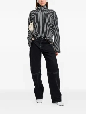 Proenza Schouler Ladder Stripe Knit Elysia Sweater - Black