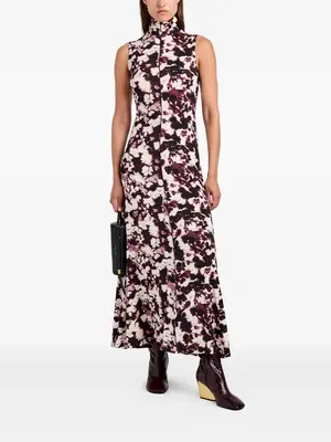 Proenza Schouler Valentina High-neck Printed Dress