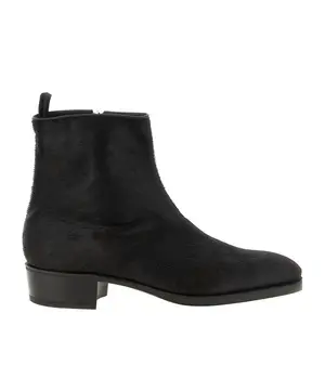 John Lobb Textured Calfskin Almond-toe Boots