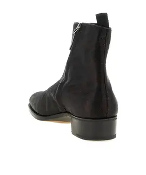 John Lobb Textured Calfskin Almond-toe Boots