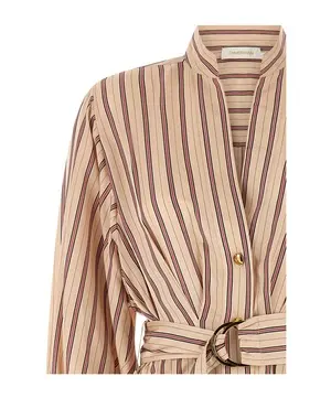 Zimmermann Striped Silk Shirt Dress