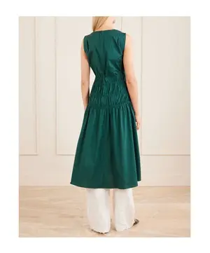 Proenza Schouler Shirred Cotton-blend Poplin Midi Dress