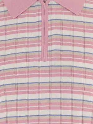 Guest In Residence Striped Zip Polo Knitted Sweater