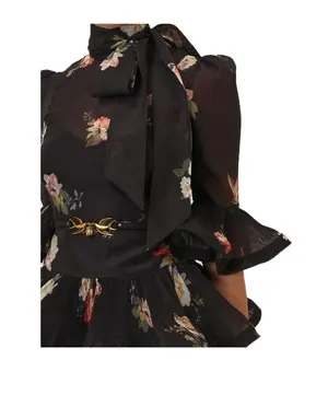 Zimmermann Pleated Sleeved Midi Dress