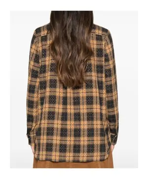Pinko Rhinestone-embellished Checked Shirt