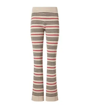 THE ELDER STATESMAN Silk And Linen-blend Flared Pants