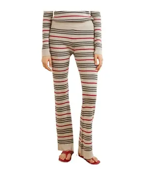 THE ELDER STATESMAN Silk And Linen-blend Flared Pants