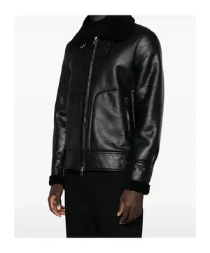 SALVATORE SANTORO Long-sleeved Leather Jacket