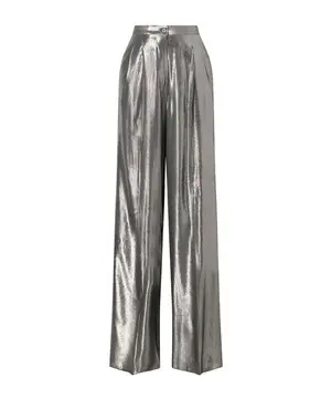 Giuliva Heritage Pleated Lamé Wide-leg Pants