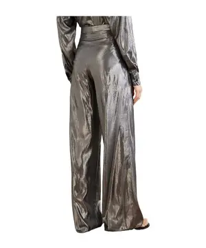 Giuliva Heritage Pleated Lamé Wide-leg Pants