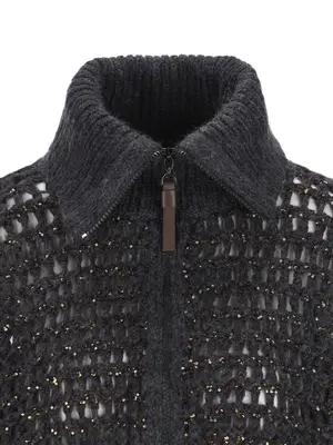 Brunello Cucinelli Dazzling Net Cardigan