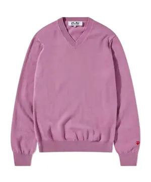 Play Comme Des Garcon Logo-detail V-neck Sweater