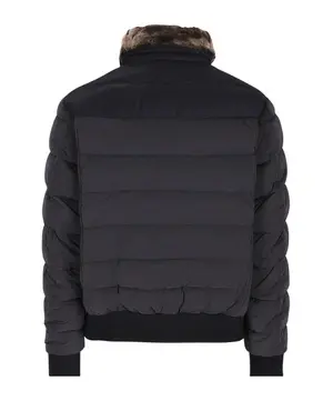 MOORER Fur-collar Quilted Jacket
