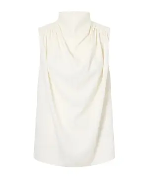 KALLMEYER Sequined Ruched Striped Twill Top - No