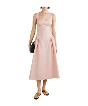 Proenza Schouler Striped Cotton-blend Seersucker Midi Dress