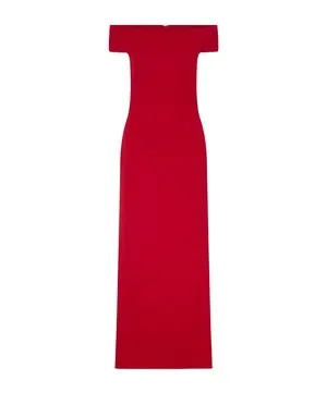 Solace Off-the-shoulder Crepe Gown - Red