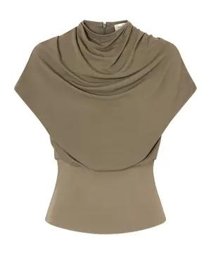 KALLMEYER Gathered Draped Jersey Top