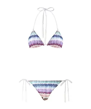 Missoni Zigzag-knit Tassel-detail Bikini