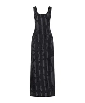 KALLMEYER Isadora Striped Wool Midi Dress