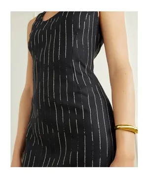 KALLMEYER Isadora Striped Wool Midi Dress