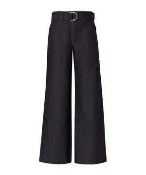Proenza Schouler Belted Stretch-cotton Twill Wide-leg Pants