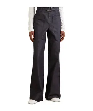Proenza Schouler Belted Stretch-cotton Twill Wide-leg Pants