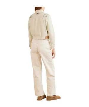 Ralph Lauren Ida Cropped Embellished Denim Jacket