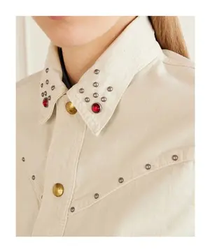 Ralph Lauren Ida Cropped Embellished Denim Jacket