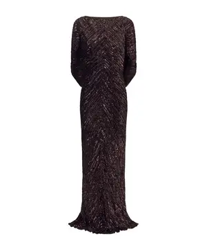 Jenny Packham Sakari Cape-effect Embellished Tulle Gown - No