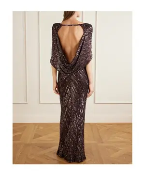 Jenny Packham Sakari Cape-effect Embellished Tulle Gown - No