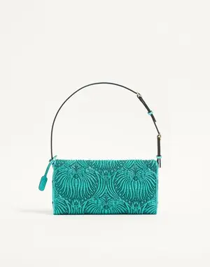 Valentino Garavani Devain Small Shoulder Bag In Jacquard Cloqué Lurex Fabric