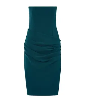 Alex Perry Strapless Draped Midi Dress
