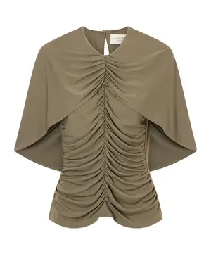 KALLMEYER Cape-effect Gathered Jersey Top