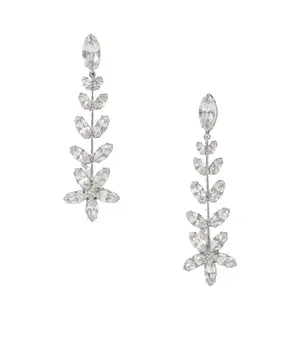 JENNIFER BEHR Rhodium-plated Crystal Earrings - Gray