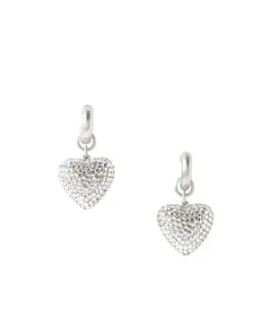 Assouline Crystal Heart Earrings - Silver
