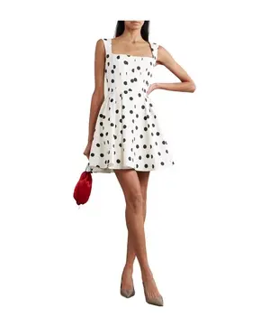 Rebecca Vallance Polka-dot Cotton-blend Poplin Mini Dress