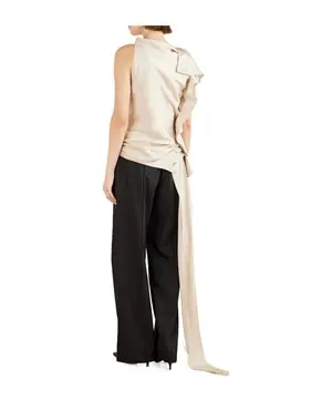 KALLMEYER Asymmetric Ruched Woven Blouse - No
