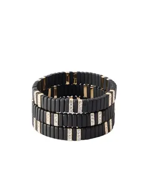 Assouline Gold-tone Cubic Zirconia Bracelets - Black
