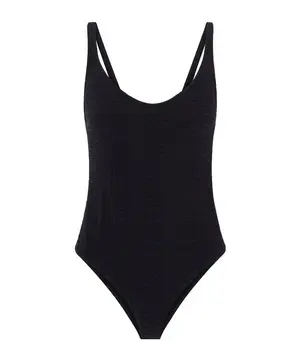 Lisa Marie Fernandez Stretch-seersucker Swimsuit - Black