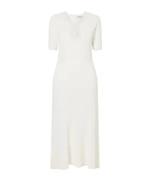 Rebecca Vallance Embellished Crochet-knit Midi Dress - White