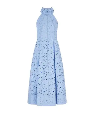 Rebecca Vallance Halterneck Midi Dress - Blue
