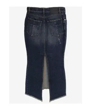 Matieres Fecales Belted Denim Skirt